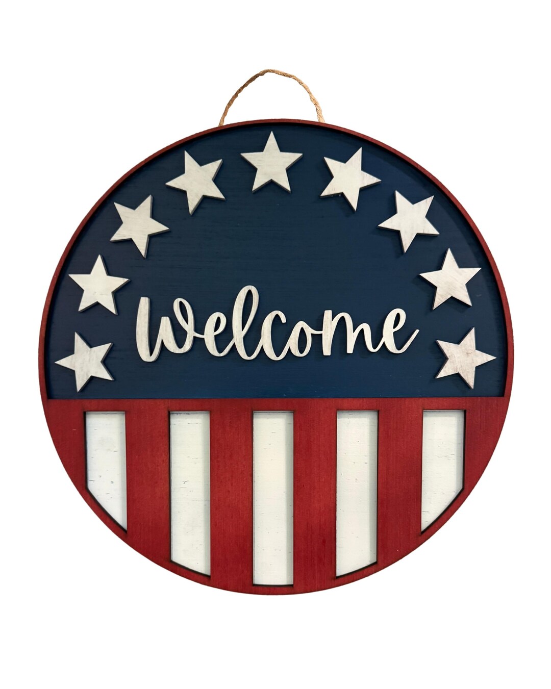 Welcome Sign - Stars & Stripes - Etsy