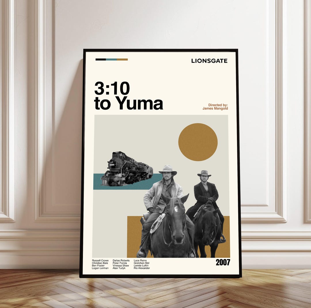 3:10 to Yuma Poster - Movie Poster - Midcentury Modern Art - Minimalist ...