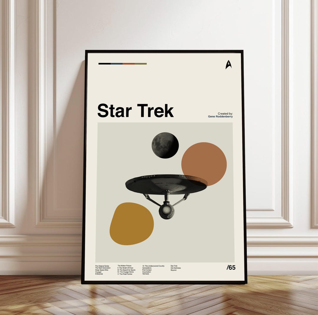 Star Trek Poster - Movie Poster - Midcentury Modern Art - Minimalist ...