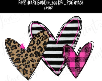 Hearts Bundle Love Heart Clipart Sublimation Design | Etsy