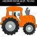 Orange Tractor | Tractor Clipart | Sublimation | Handdrawn | Digital ...