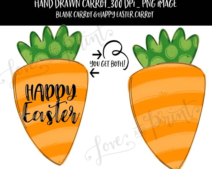 Carrot | Happy Easter Carrot | Easter Clipart | Sublimation Design ...