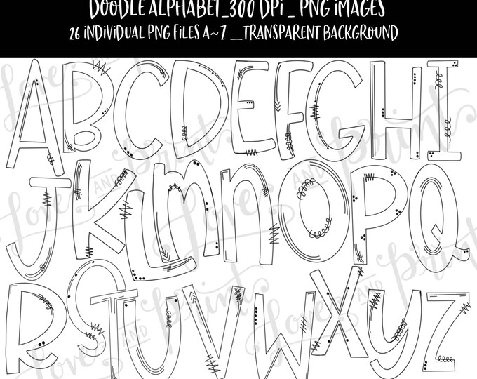 Doodle Alphabet With Transparent Background | Hand Drawn Numbers | PNG ...