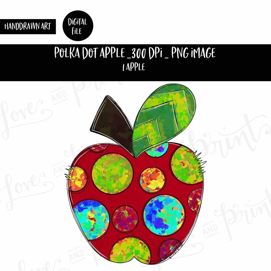 Polka Dot Apples | Sublimation | Clipart | Teacher Clipart | School ...