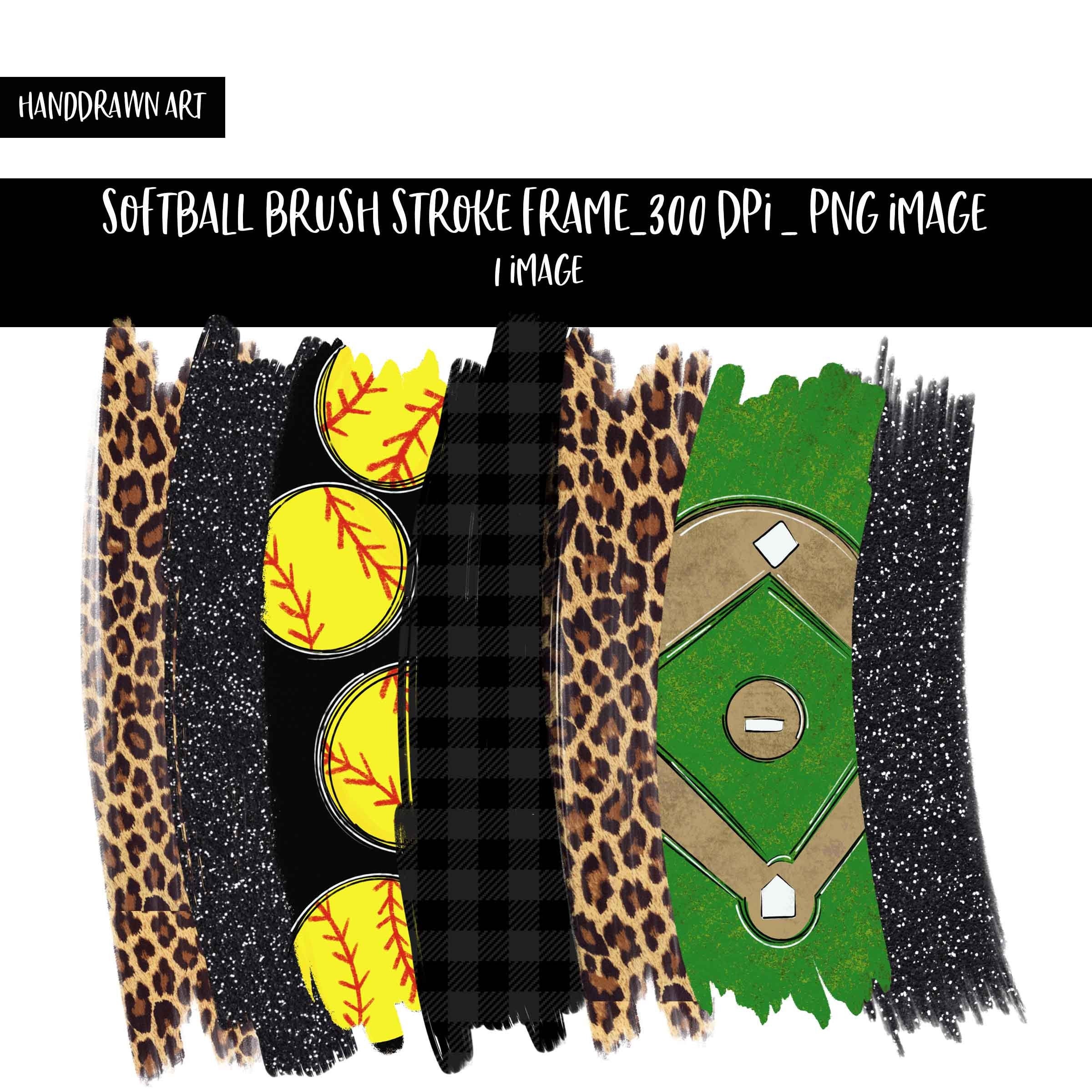 Softball Brush Strokes Blank Brush Stroke Background - Etsy