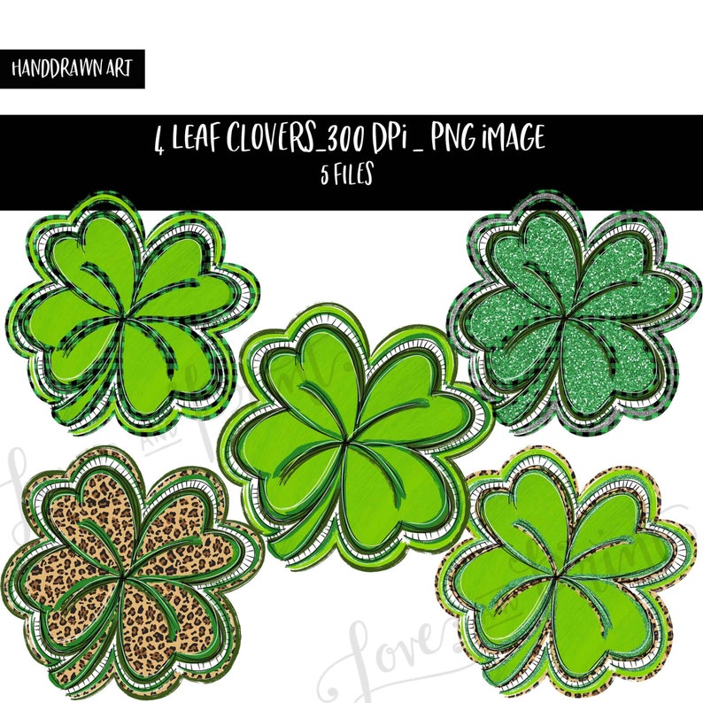St. Patrick's Day Sublimation Four Leaf Clovers St. | Etsy