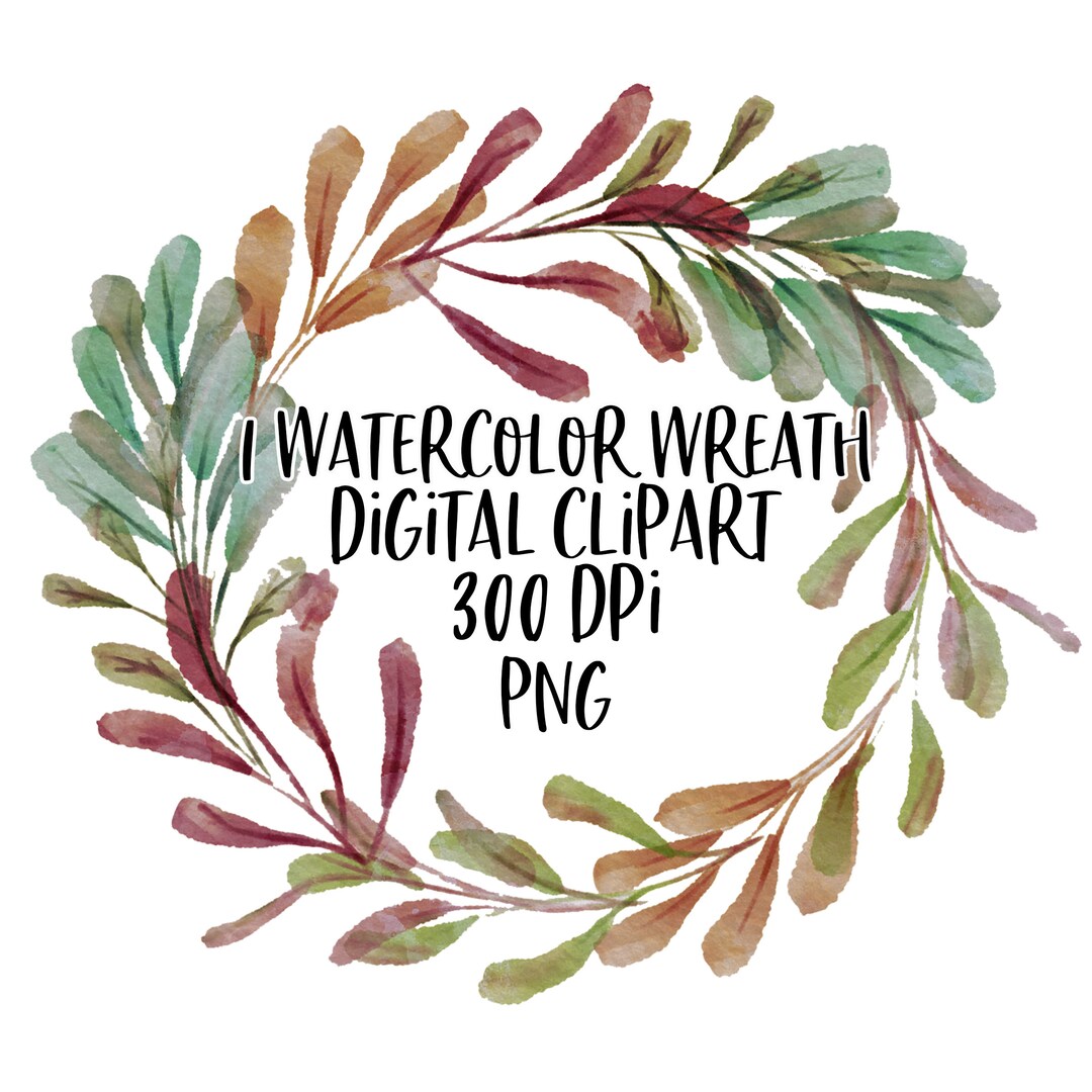Watercolor Wreath PNG - Watercolor Clipart - Hand Painted Wreath ...