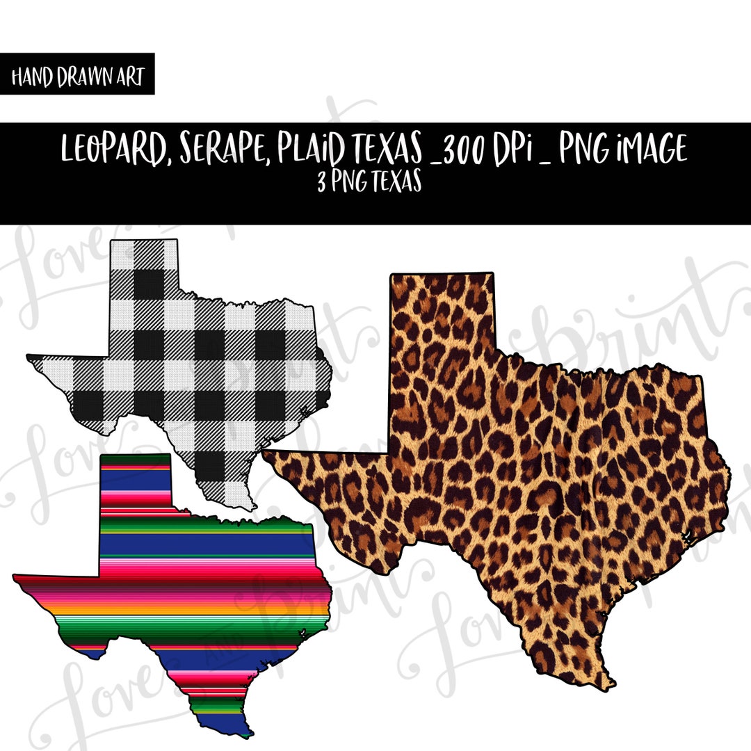 Leopard Texas | Digital Leopard Texas | Serape Texas | Buffalo Plaid ...