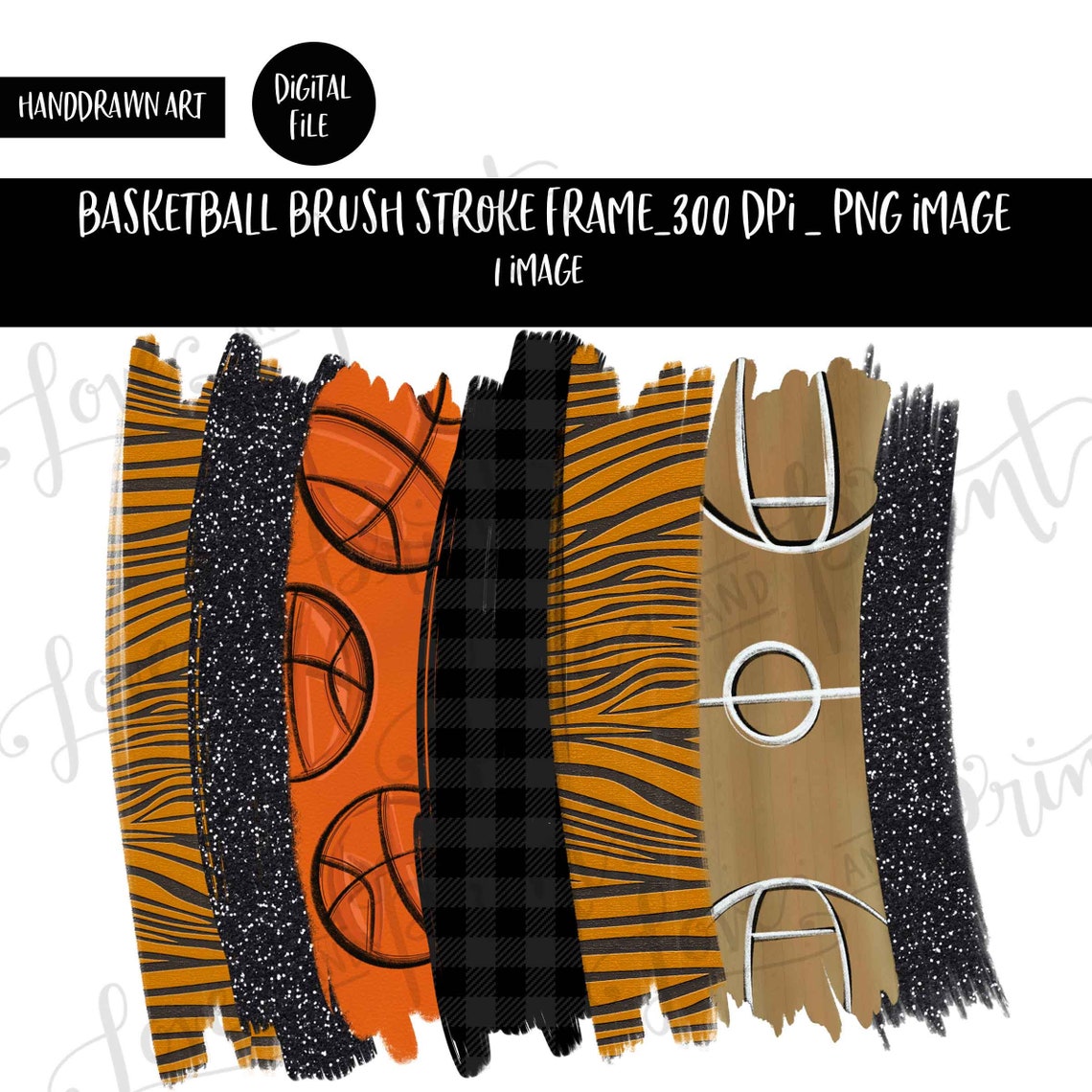 Basketball Brush Strokes | Blank Brush Stroke Background | Sublimation ...
