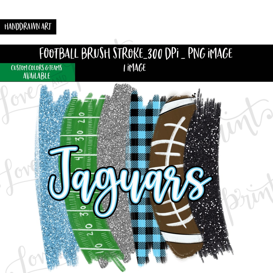Football Brush Strokes | Jaguars | Black and Blue | Sublimation | Shirt ...