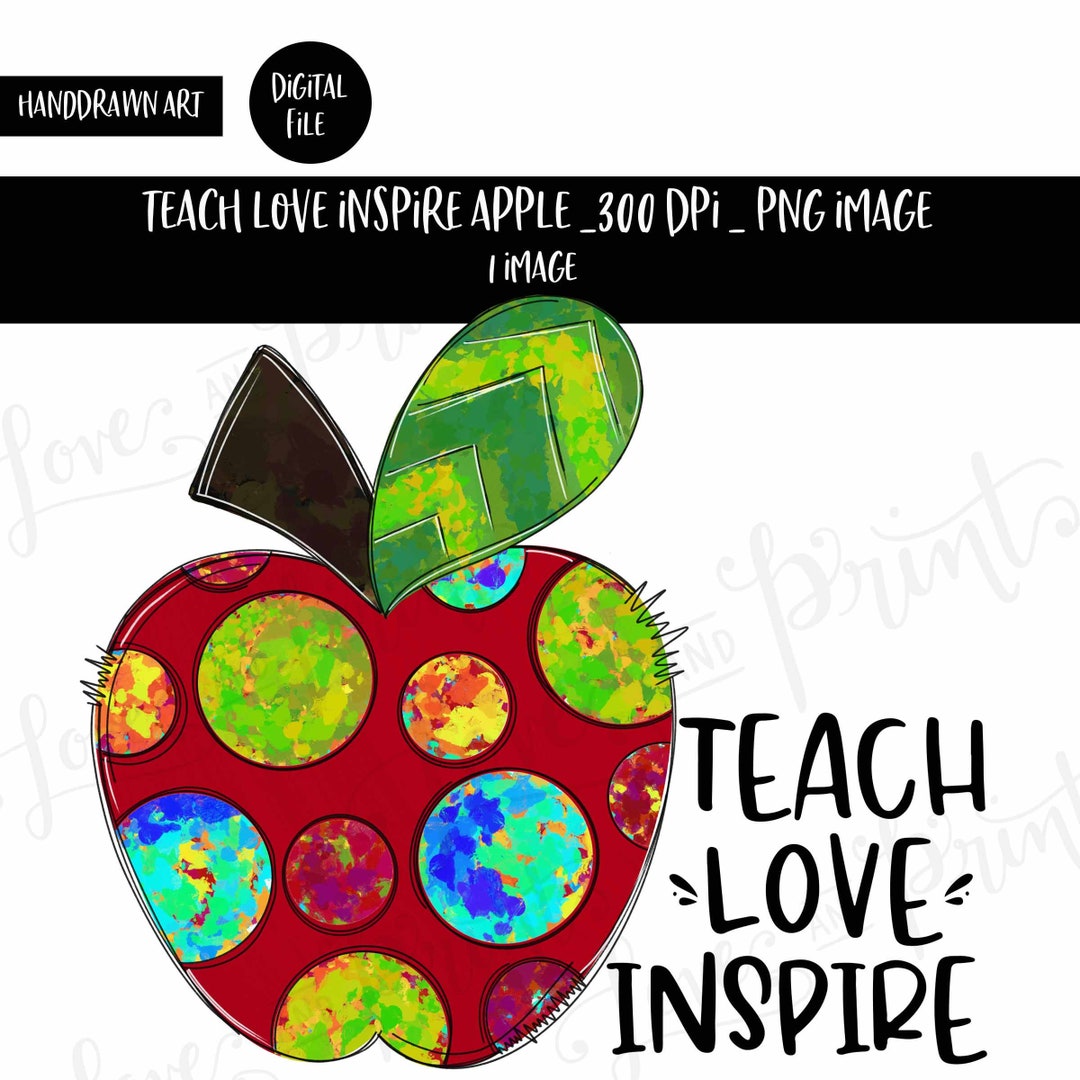 Polka Dot Apple | Sublimation | Clipart | Teacher Clipart | School ...