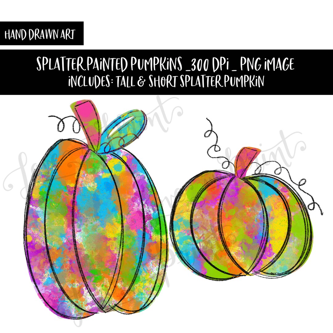 Splatter Paint Pumpkin Design | Halloween Sublimation Design ...
