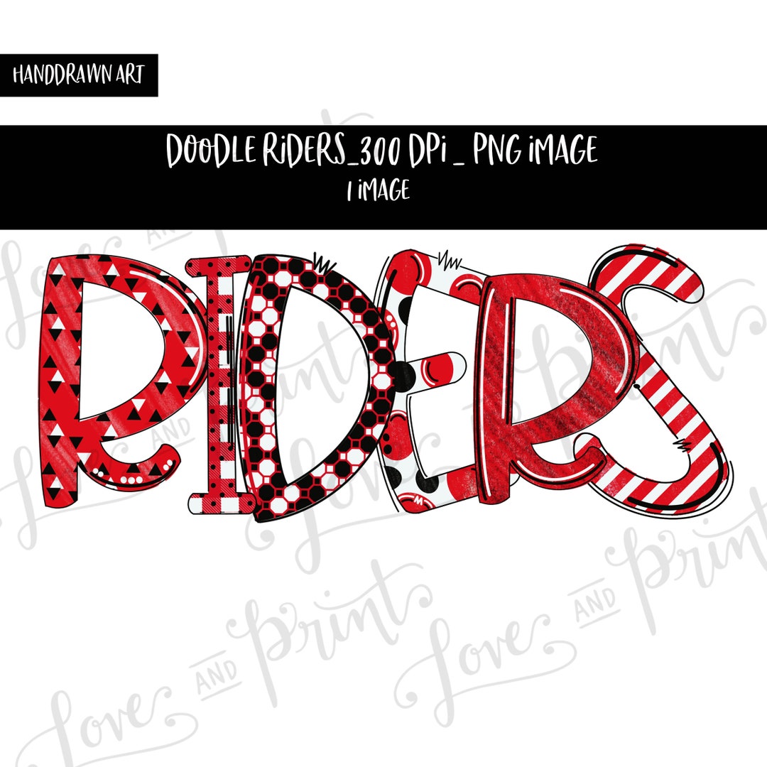 Rider Sublimation Design | Rider Doodle Letters | Riders | Rider ...