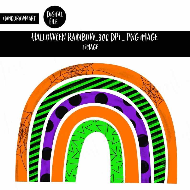 Halloween Rainbow Orange and Purple Halloween Clipart - Etsy