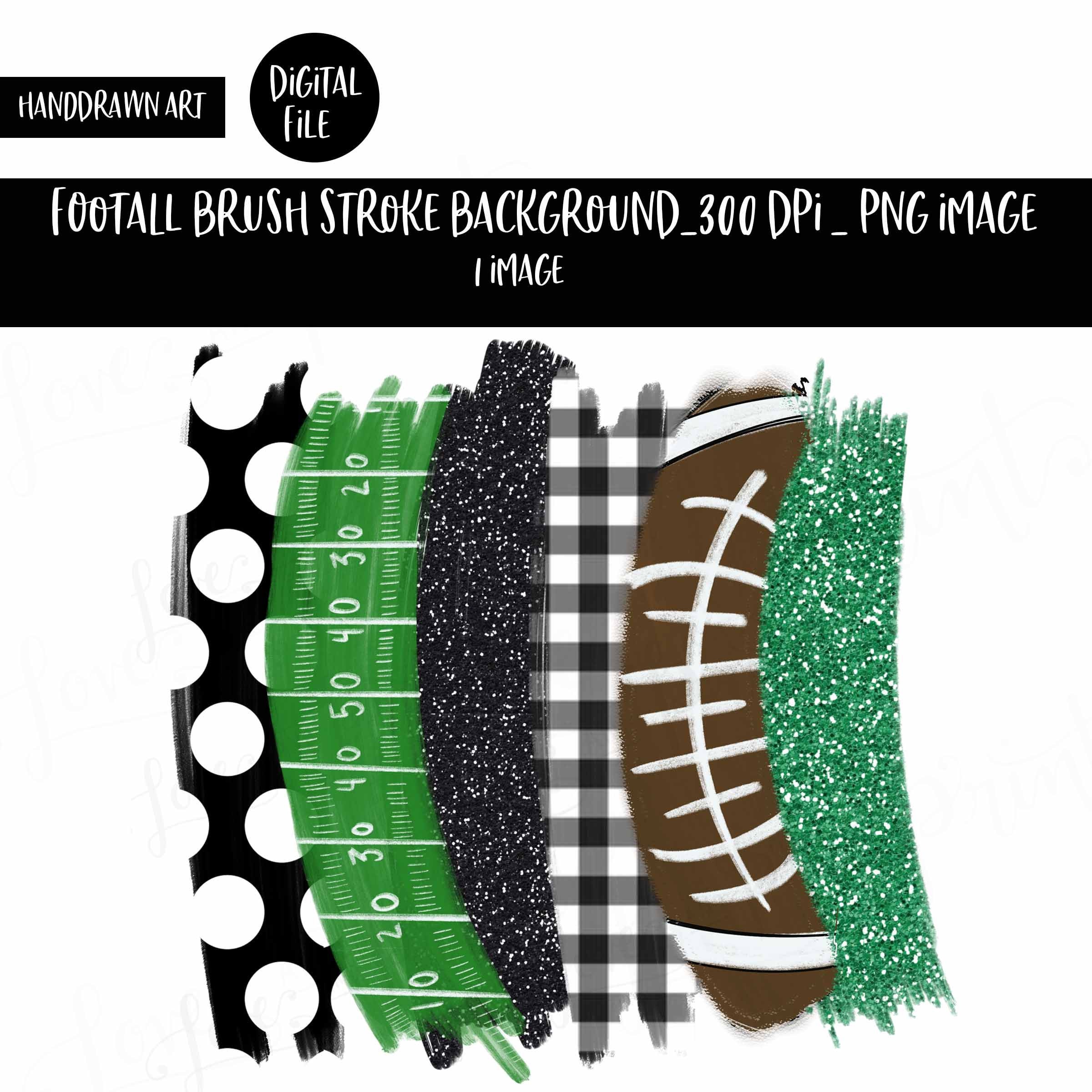 Football Brush Strokes Blank Frame Black and Green - Etsy
