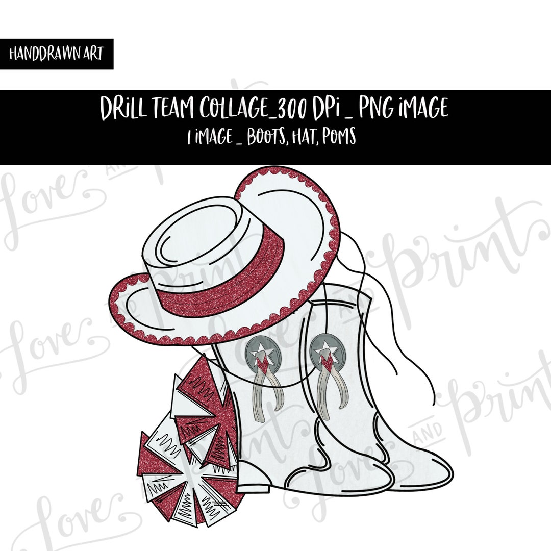 Drill Team Sublimation Design | Drill Team Mom | Boots | Pom Poms ...
