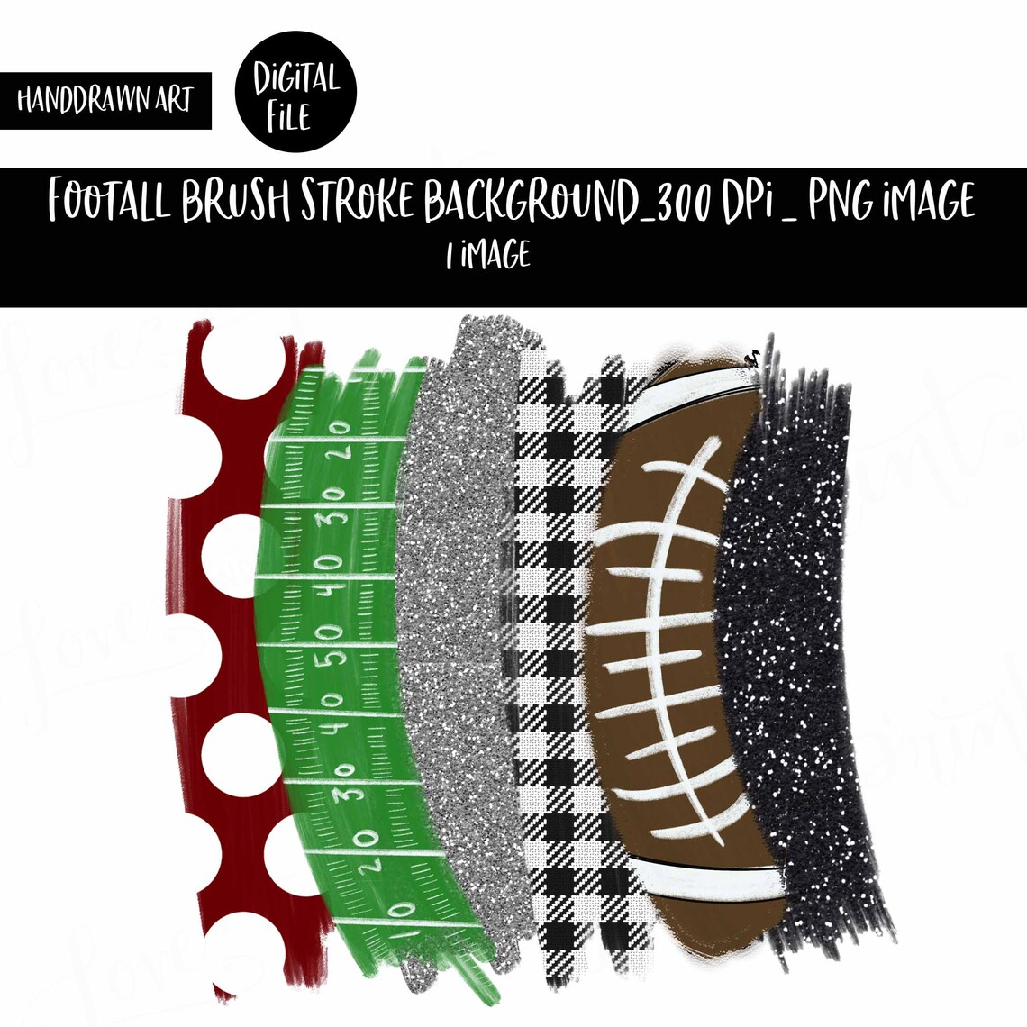 Football Brush Strokes | Blank Frame | Crimson | Sublimation | Shirt ...