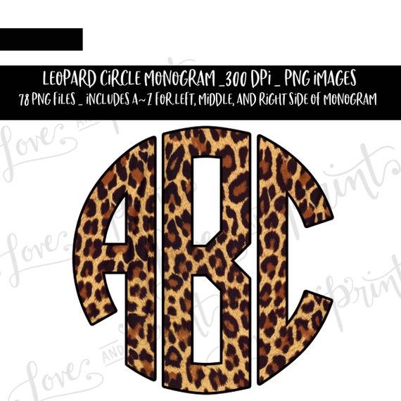 Leopard Alphabet Set Leopard Monogram Letters and Numbers - Etsy