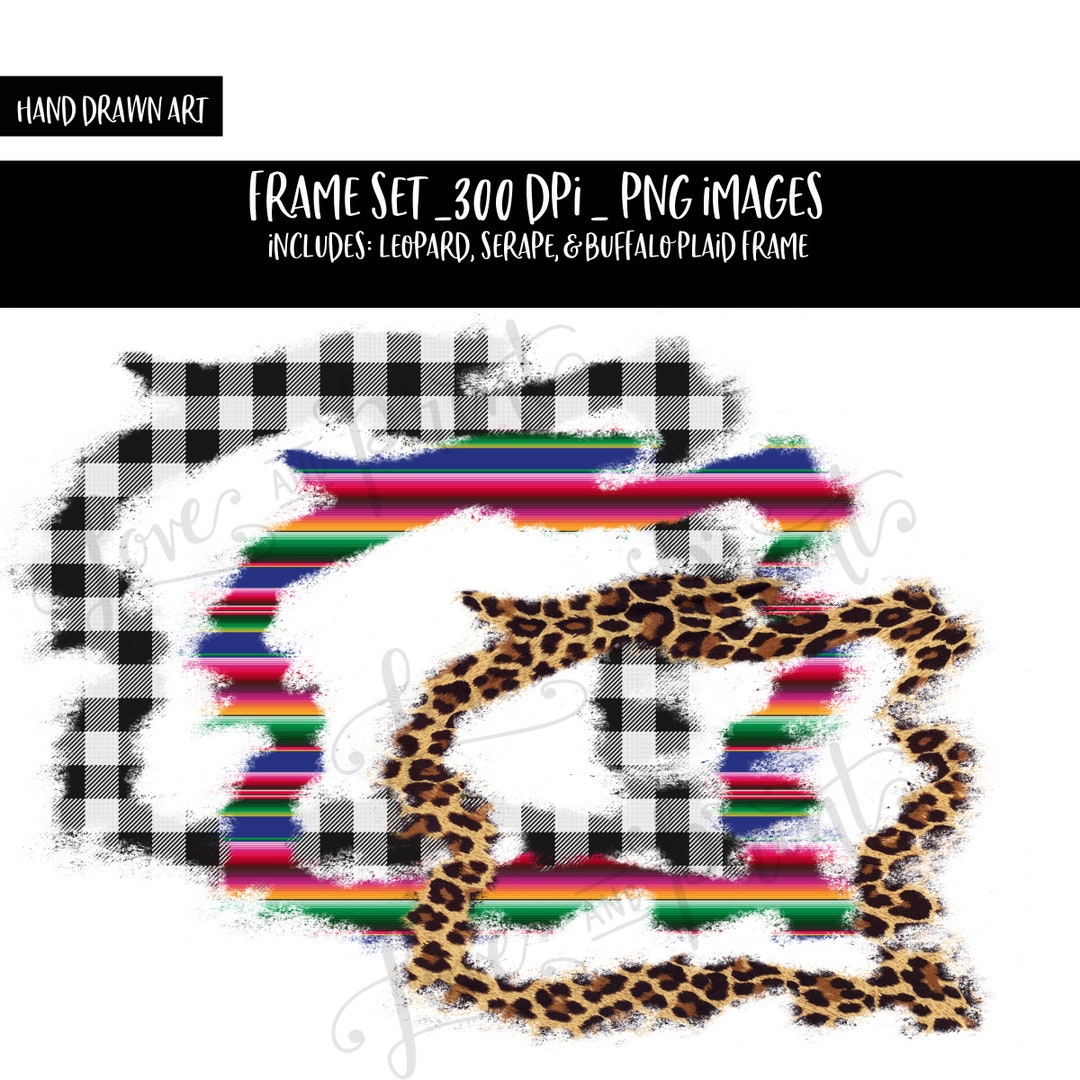 Leopard Frame | Digital Leopard Frame | Serape Frame | Buffalo Plaid ...