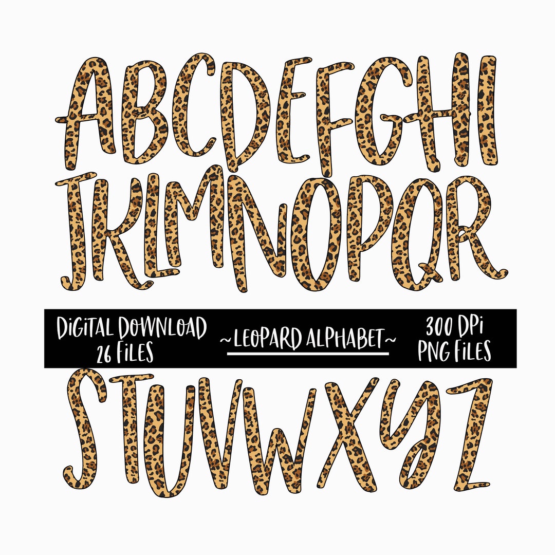Leopard Alphabet Set - Letters and Clipart - Sublimation - Bulletin ...