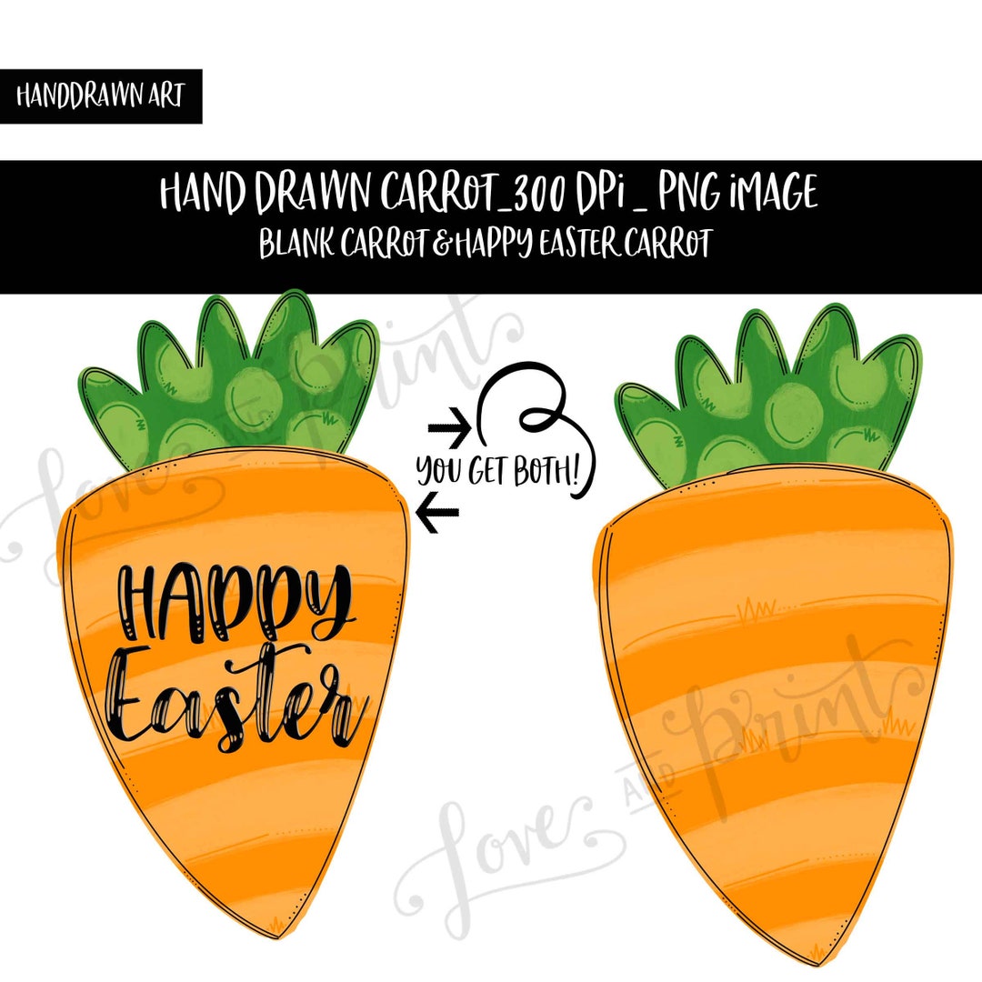 Carrot | Happy Easter Carrot | Easter Clipart | Sublimation Design ...