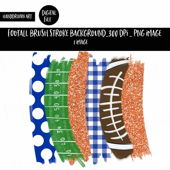 Football Brush Strokes Blank Frame Blue and Orange - Etsy