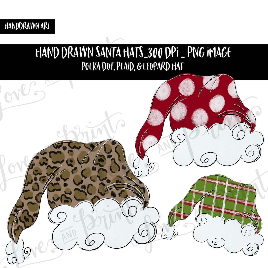 Santa Hats | Christmas | Sublimation | Clipart | Santa Hat | Digital ...