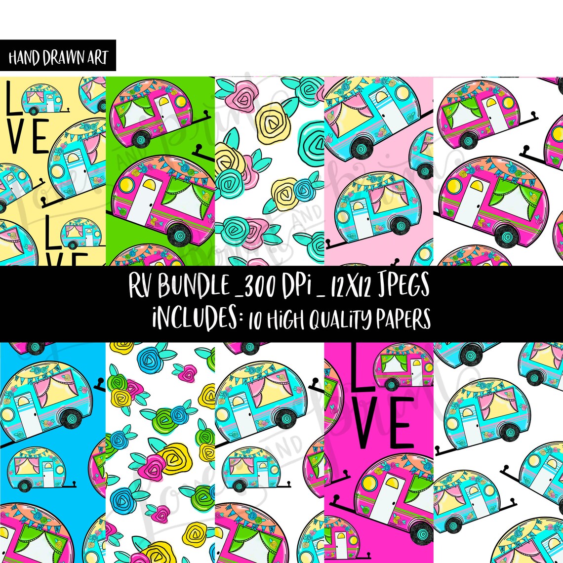 RV Clipart | RV Paper | Camper Paper | Love | RV Sublimation | Hippie ...