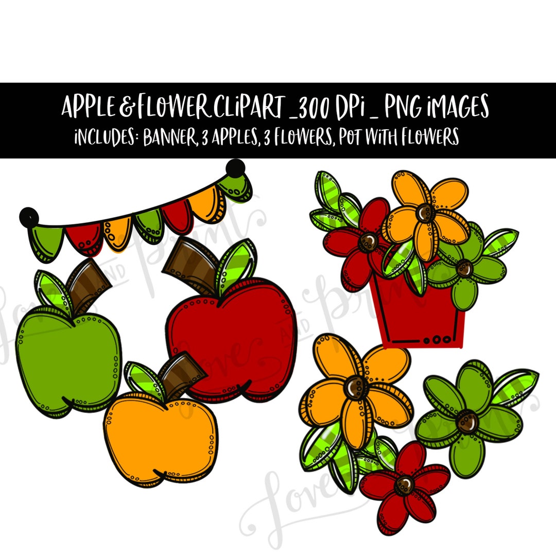 Apple Design | Apple Clipart | Apple Sublimation Design | Fall Clipart ...