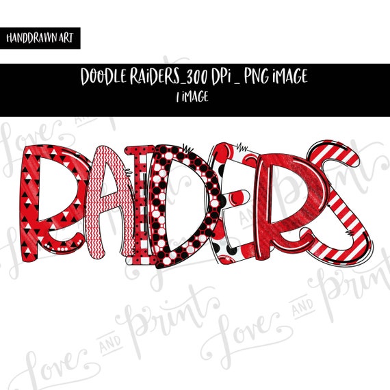 Raider Sublimation Design Raider Doodle Letters Raiders | Etsy