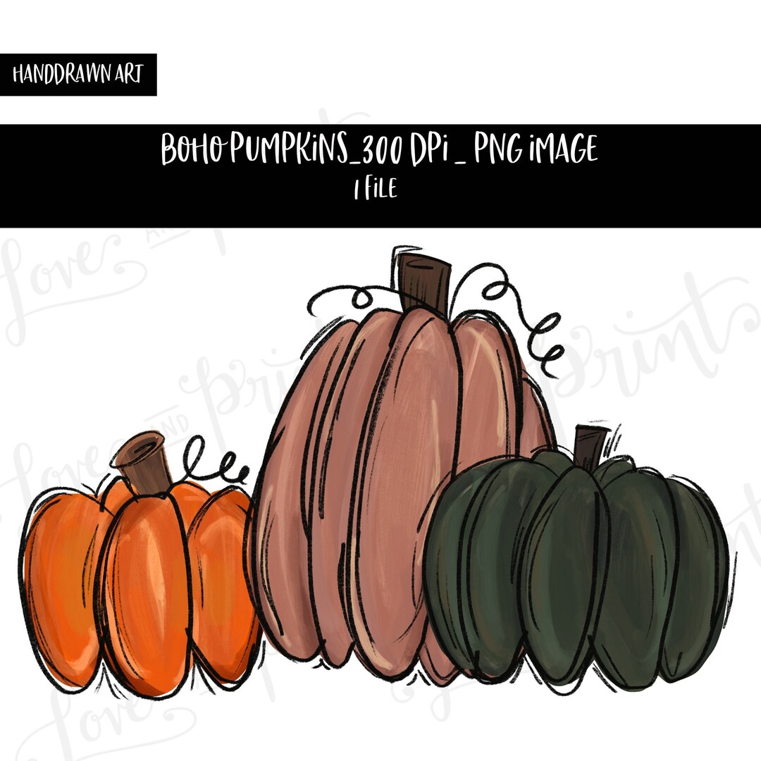 Boho Pumpkin | Pumpkin Sublimation Design | Pumpkin Clipart | Its Fall ...