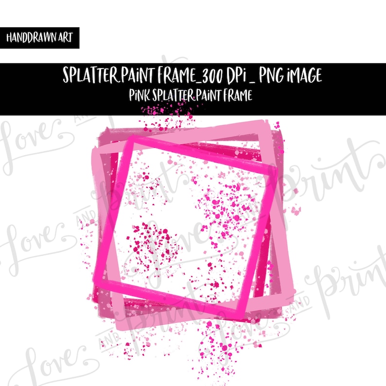 Splatter Paint Frame | Digital Frame | Sublimation | Pink Frame ...
