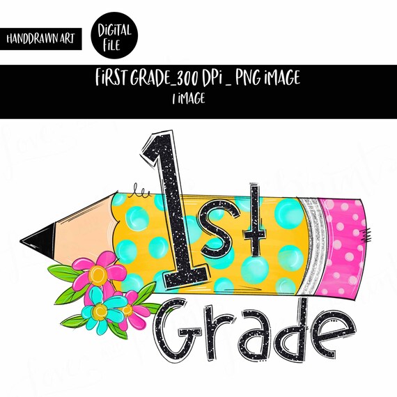 1st Grade First Grade Pencil Sublimation Teacher | Etsy