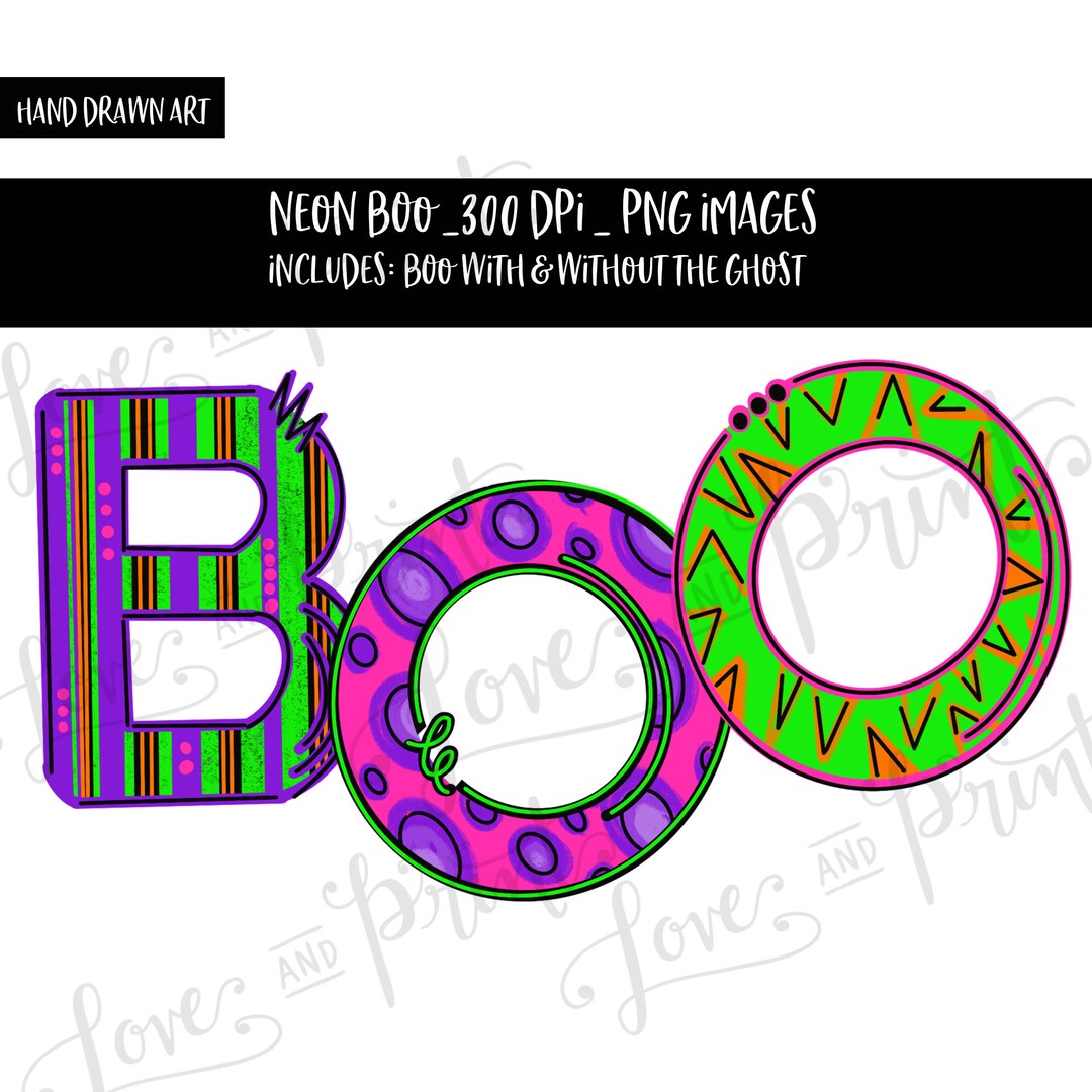 Boo Doodle Letters | Hand Written | Halloween Clipart | Halloween ...