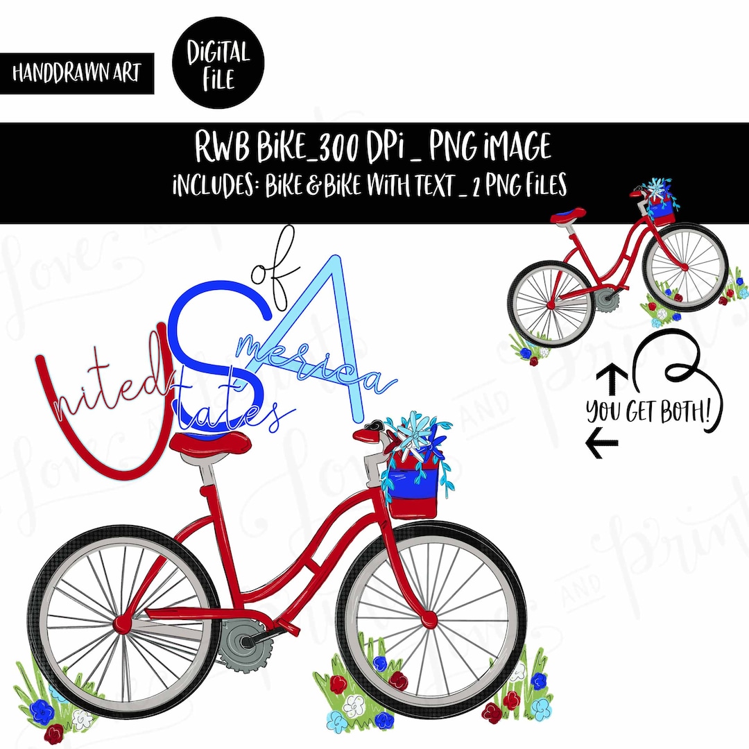 Red White and Blue Bicycle | Patriotic | 4th of July | USA ...