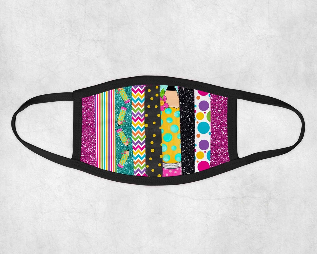 Teacher Mask Design | Pencil | Sublimation | Clipart | Glitter | Mask ...