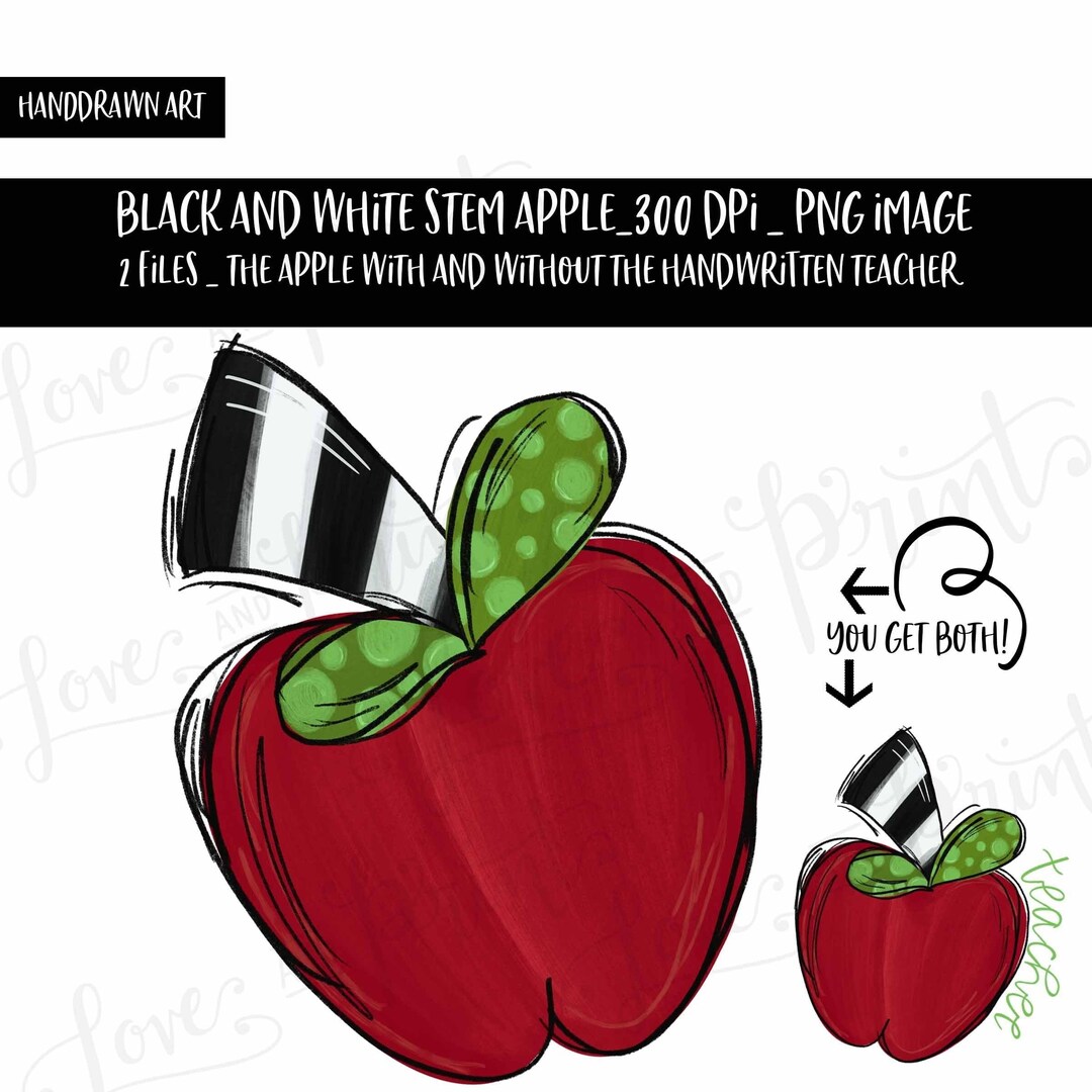 Apple | Teacher | Sublimation | Clipart | Teacher Clipart | School ...