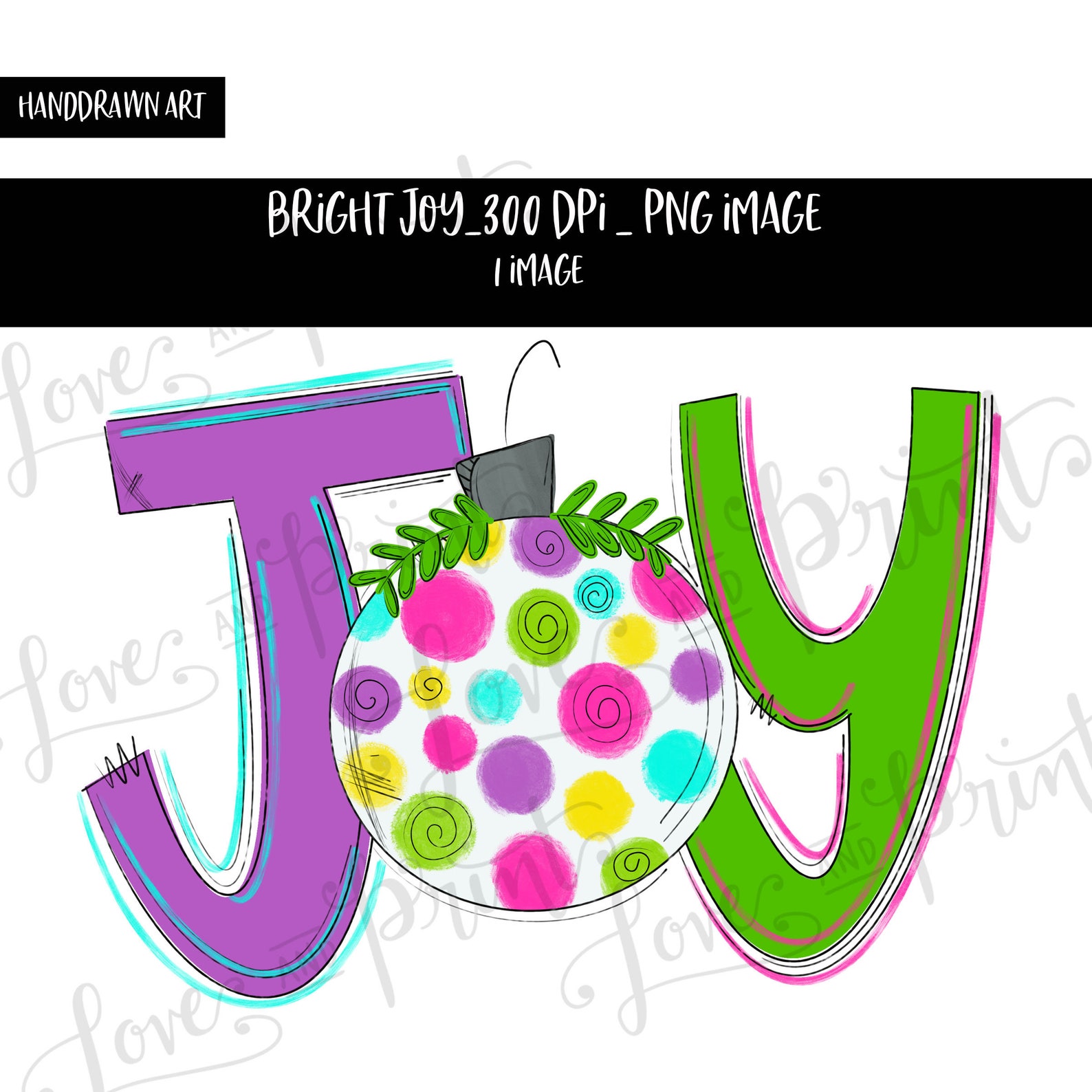 Joy Doodle Letters Hand Written Bright Christmas - Etsy