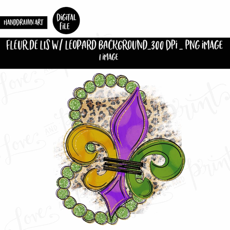 Leopard Fleur De Lis Clipart Mardi Gras Clipart Leopard - Etsy