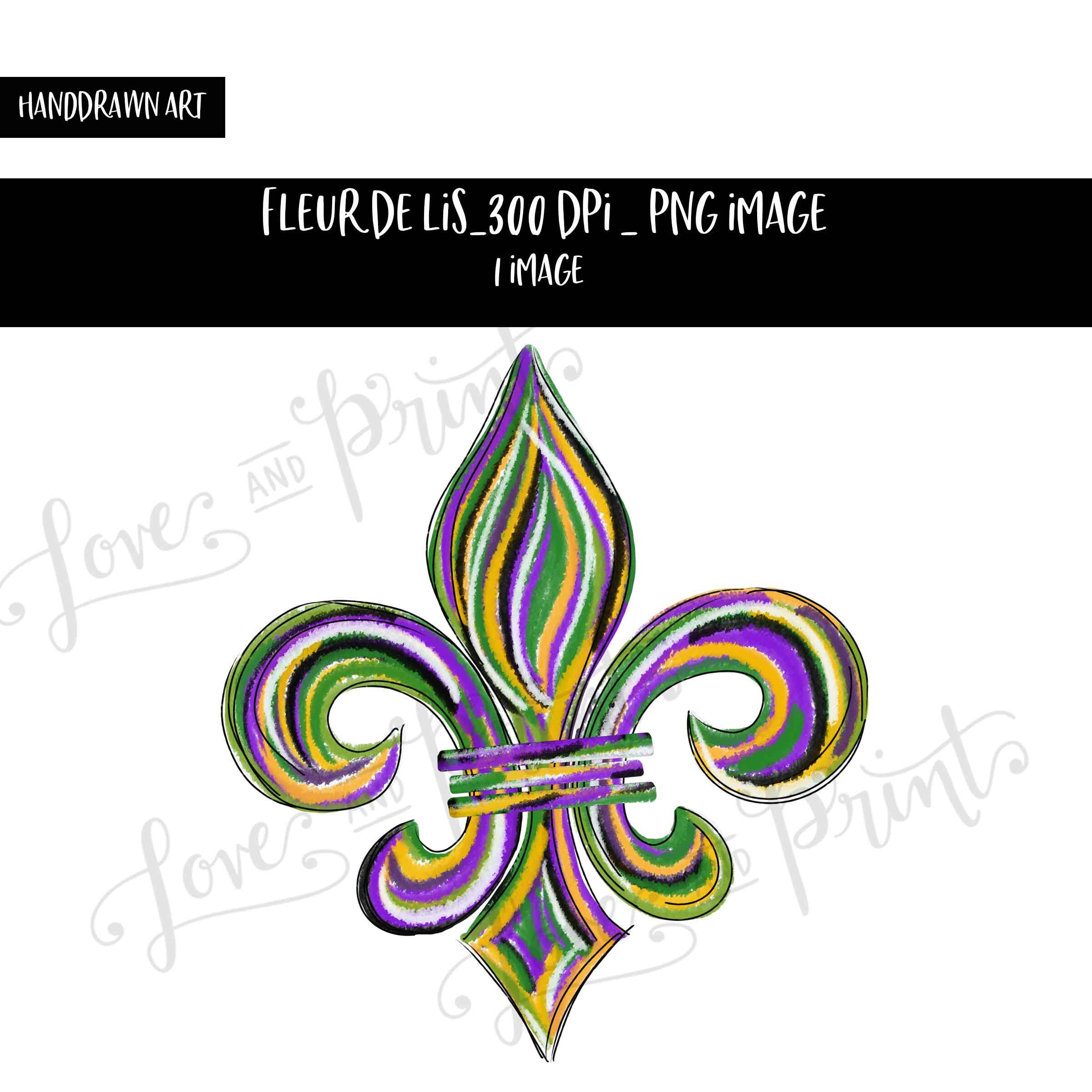 Drawing & Drafting Mardi Gras clip art Fleur de Lis watercolor clipart ...