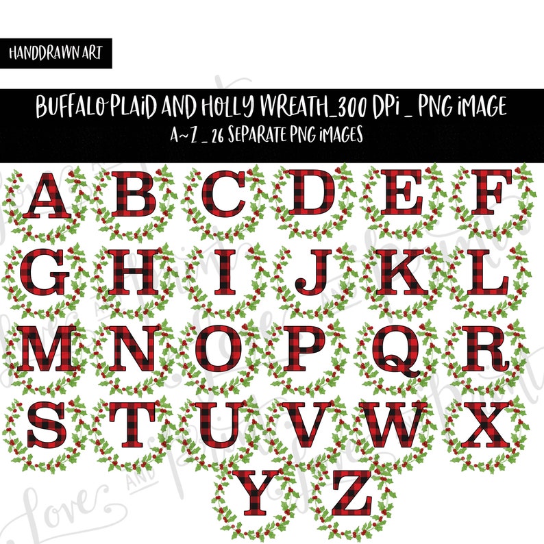 Buffalo Plaid Alphabet | Etsy