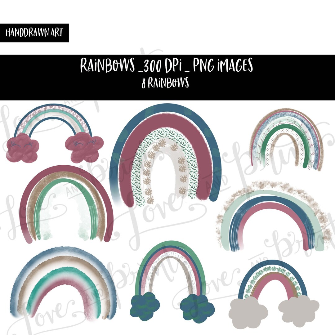 Rainbow Design Bundle Rainbow Sublimation Design Rainbow Clipart Baby ...