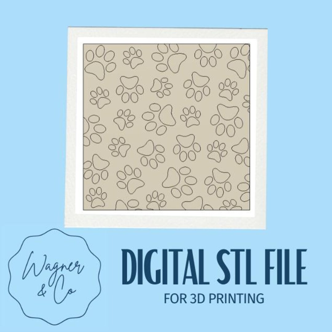 Paw Print Pattern Plate Mixed - Digital STL File - Etsy