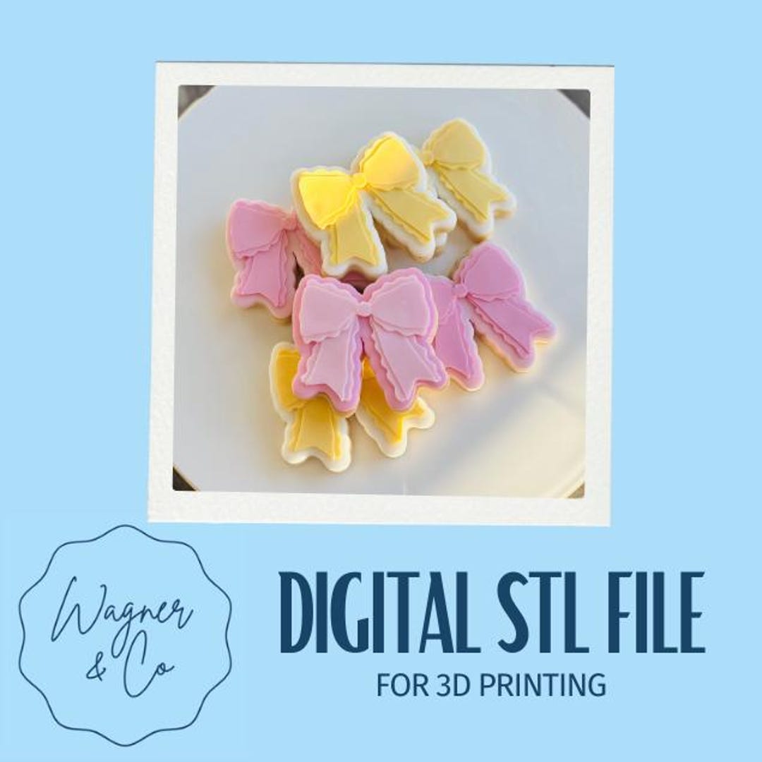 Frilly Bow - Cookie Cutter and Stamp Digital STL File - Etsy