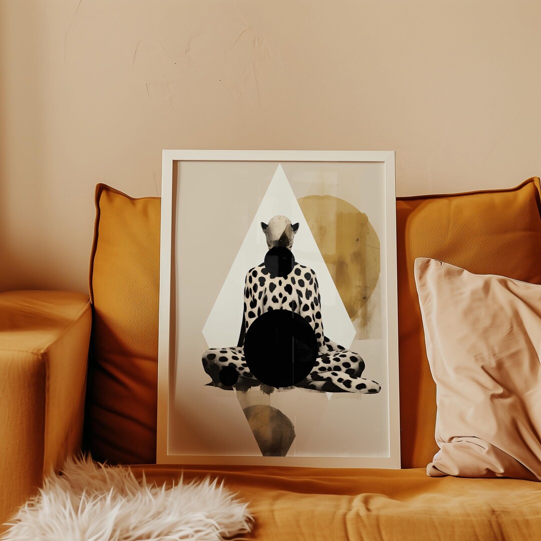 Abstract Cheetah Human Figure Printable Wall Art - Modern Animal Fusion ...