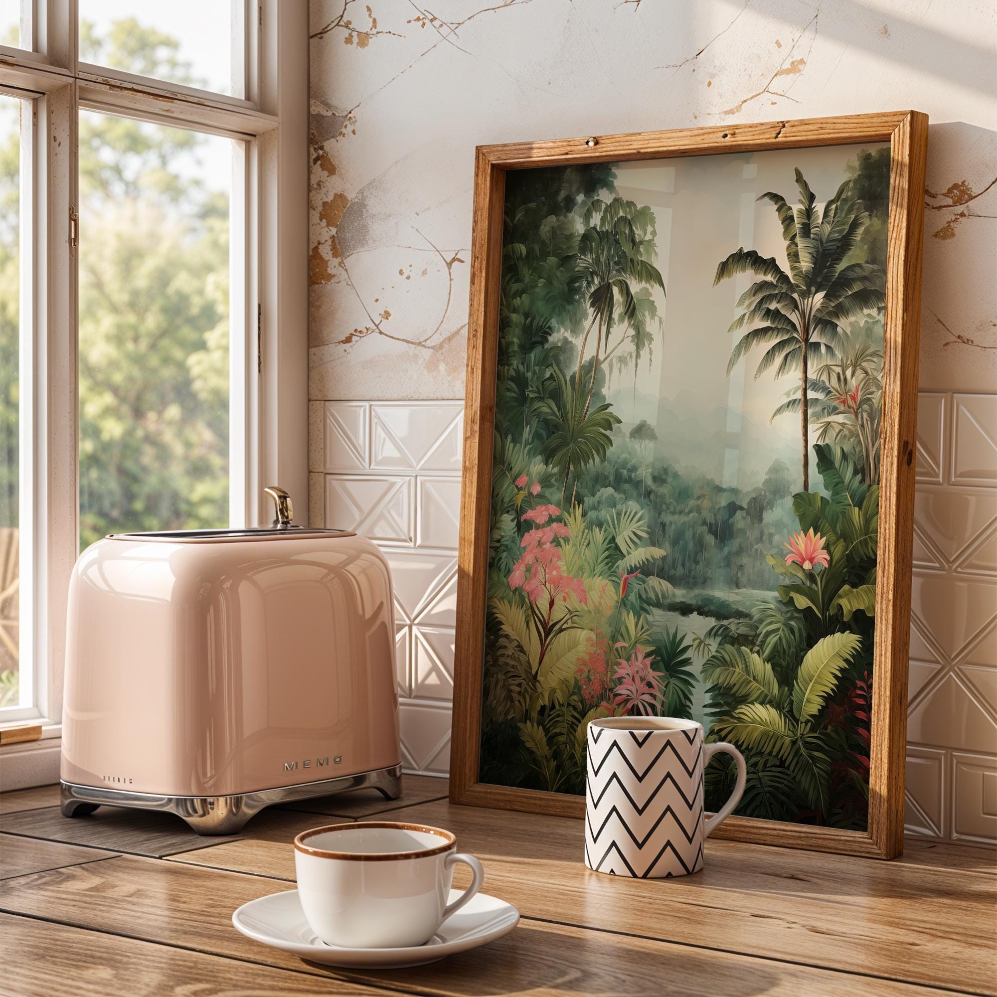 Tropical Jungle Wall Art Print - Lush Green Botanical Printable Poster ...