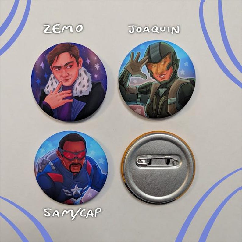 Marvel Button Pins - Thunderbolts, Captain America, Baron Zemo - Etsy