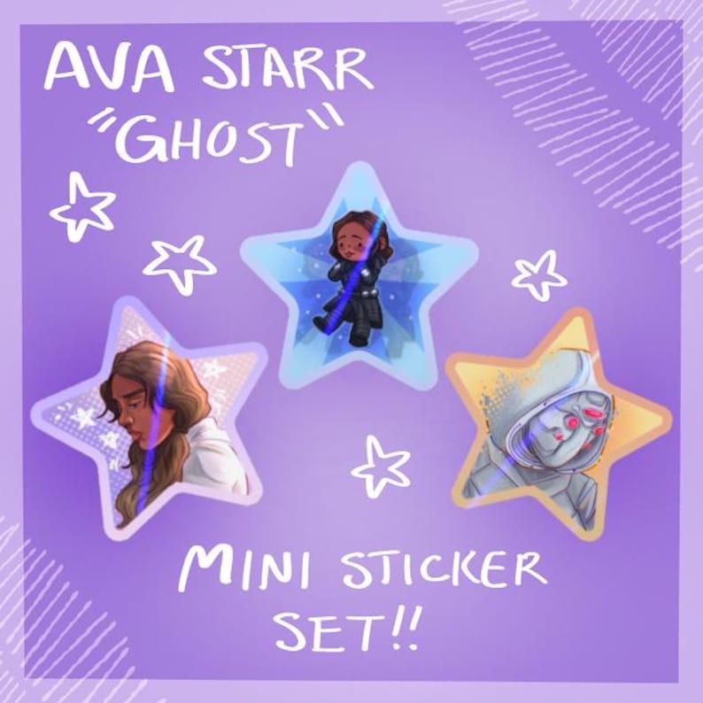 Ava Starr Ghost Mini Sticker Set - Etsy