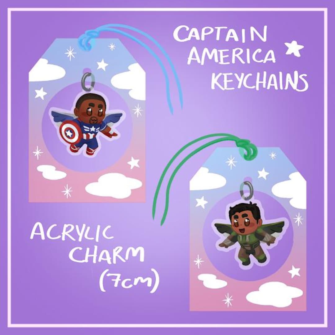 Captain America & Falcon Acrylic Charms - Etsy