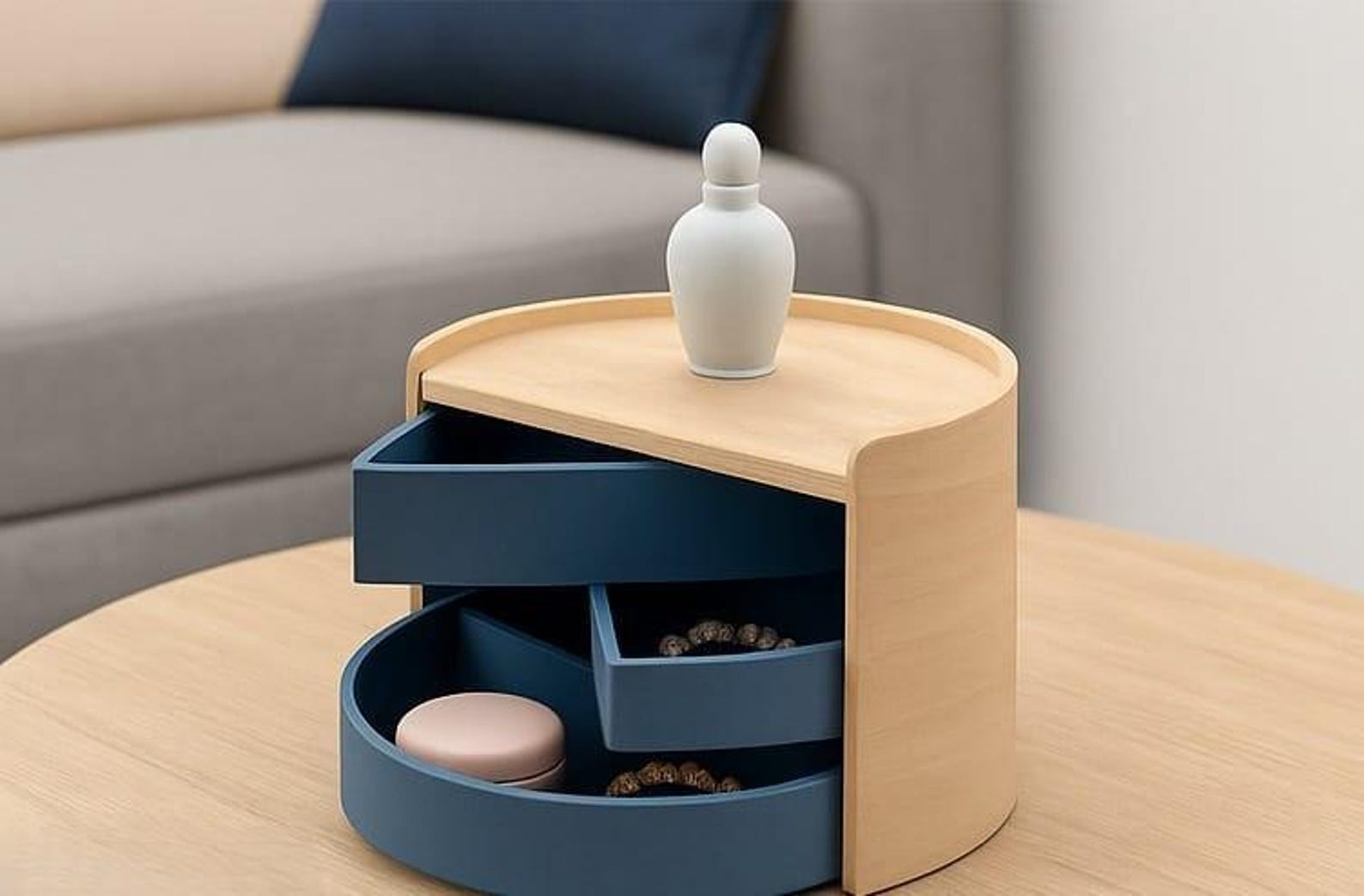Spinning 3D Printed Organizer STL File | Rotating Makeup, Desk Storage ...
